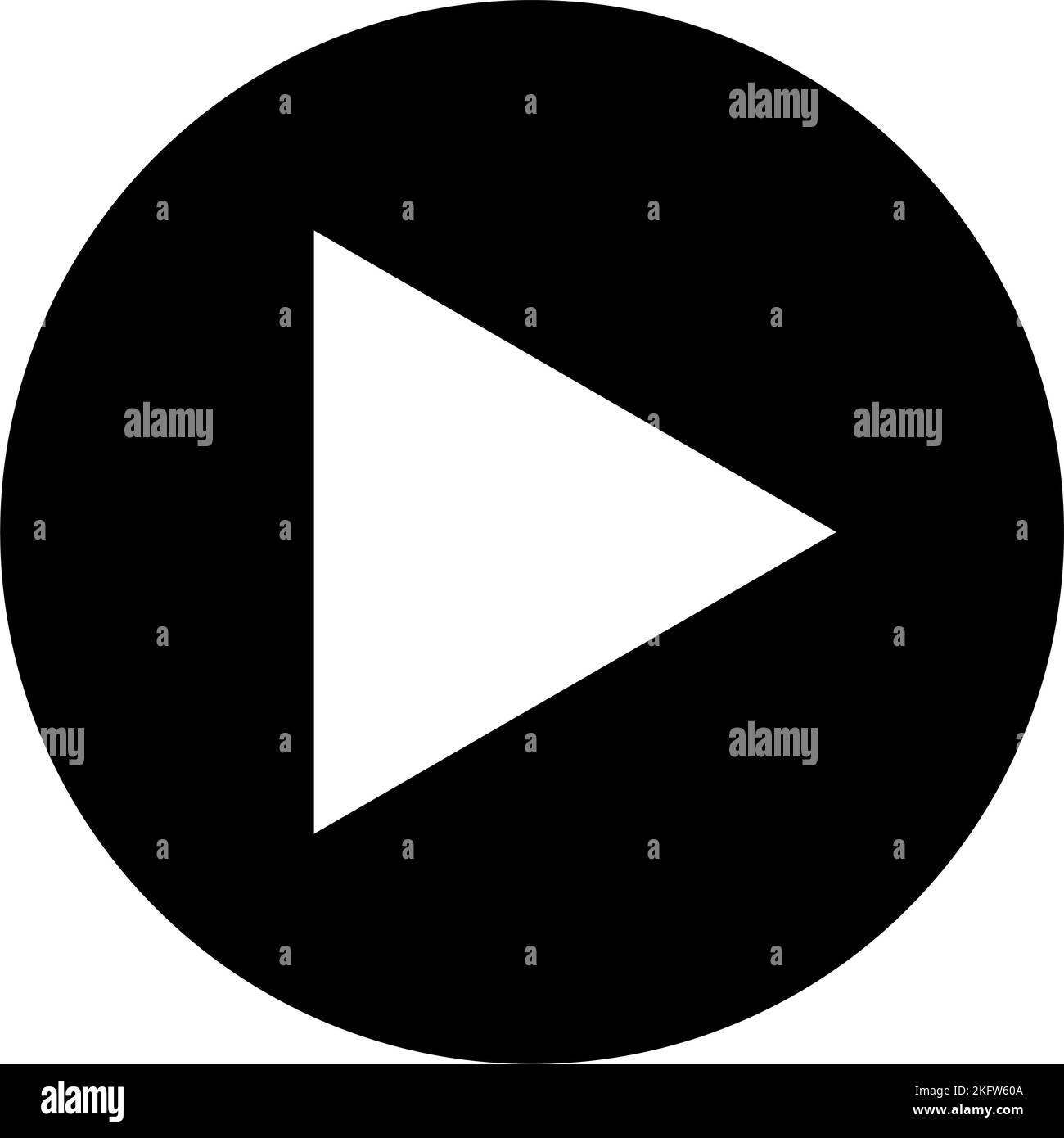 Play icon in black and white, button with play sign Stock Vector Image ...