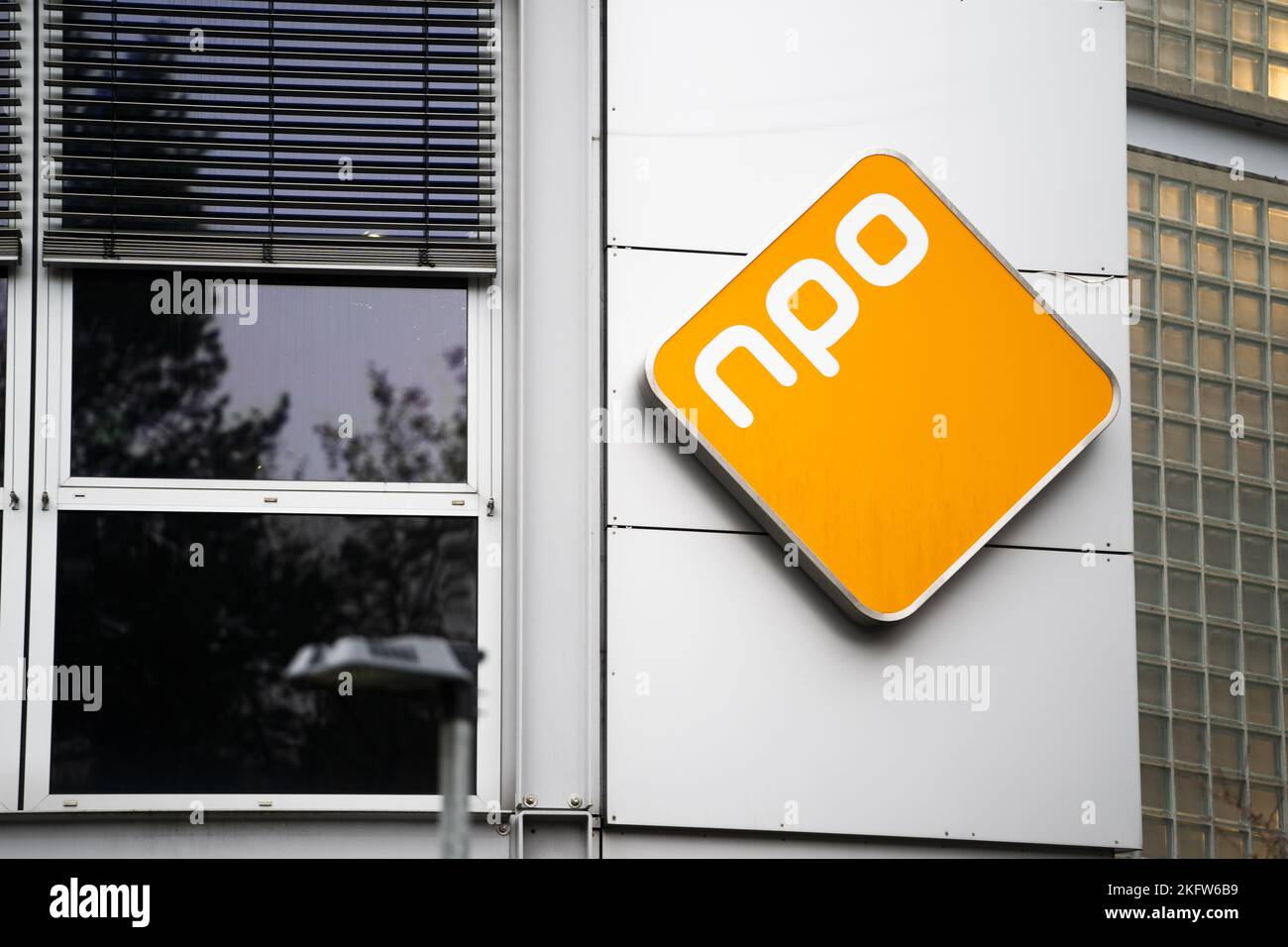 HILVERSUM - The logo of the Dutch Public Broadcasting NPO in the media ...