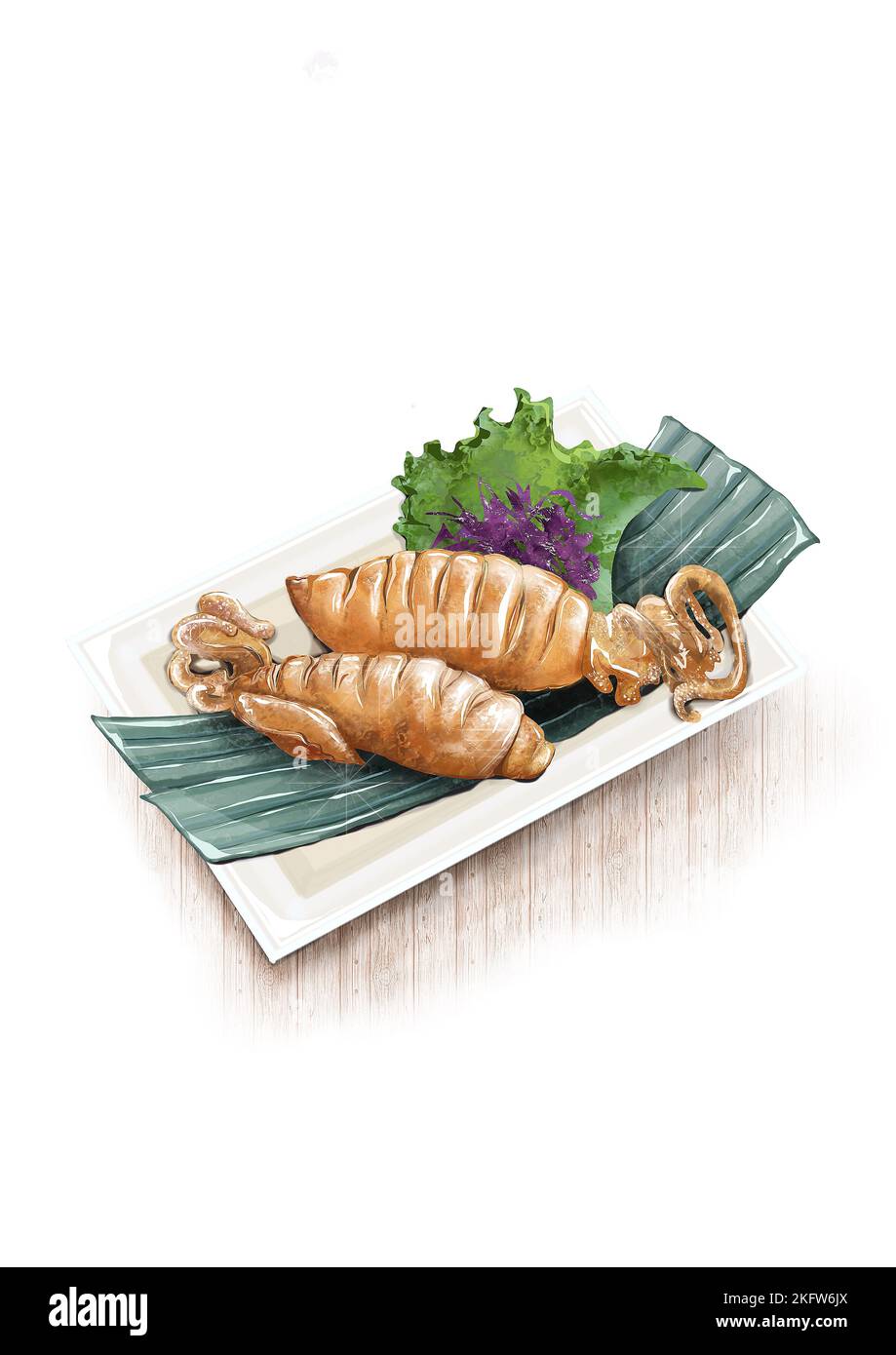 Squid sketch hand drawn Cut Out Stock Images & Pictures - Alamy