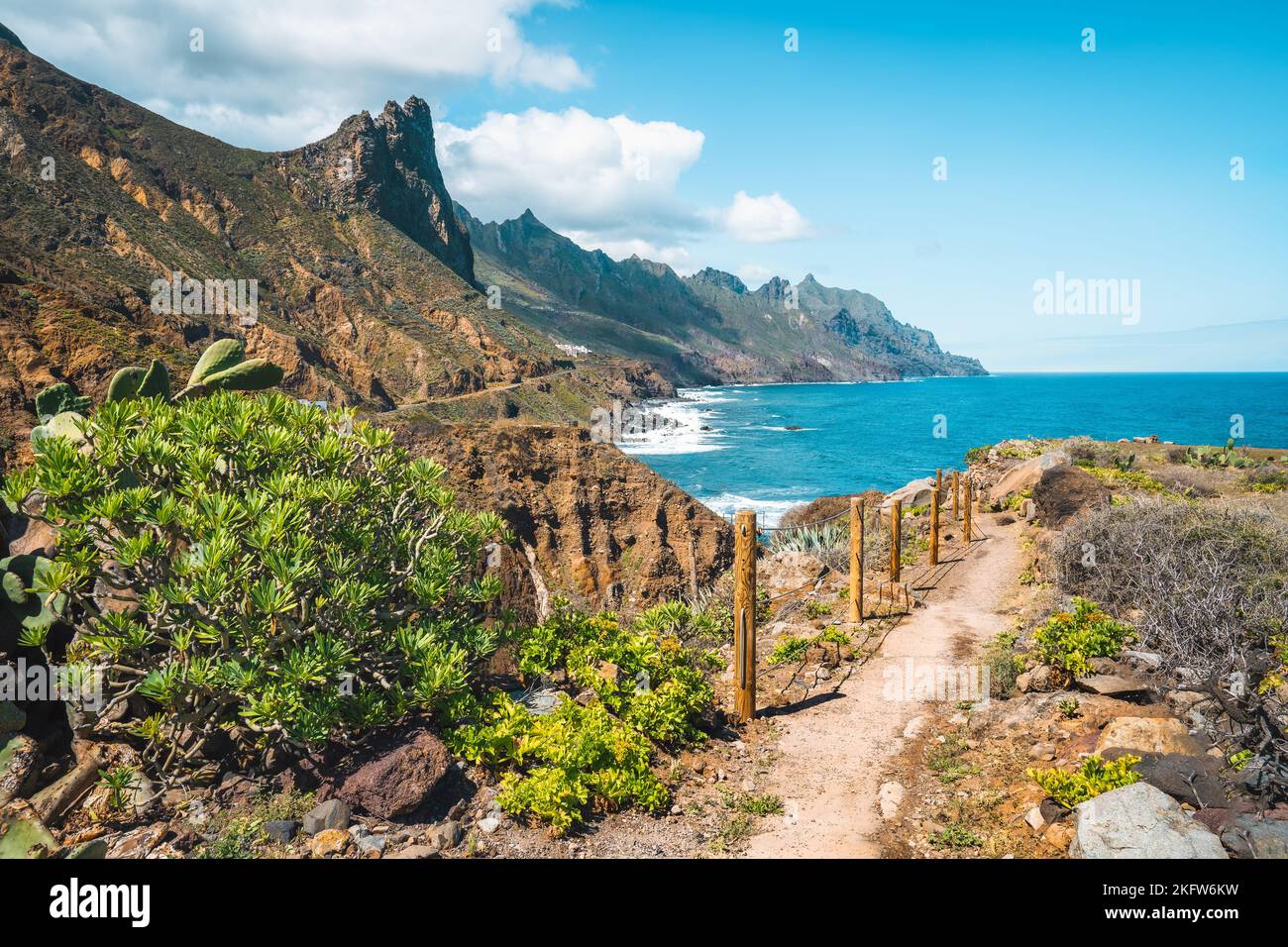 Landscape with picturesque pathway through the rocky landscape and ...