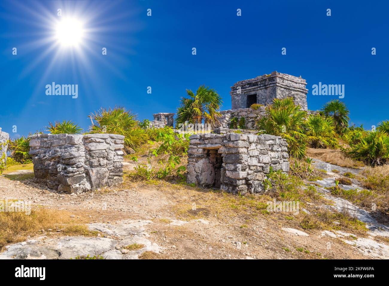 Structure 45, offertories on the hill near the beach, Mayan Ruins in ...