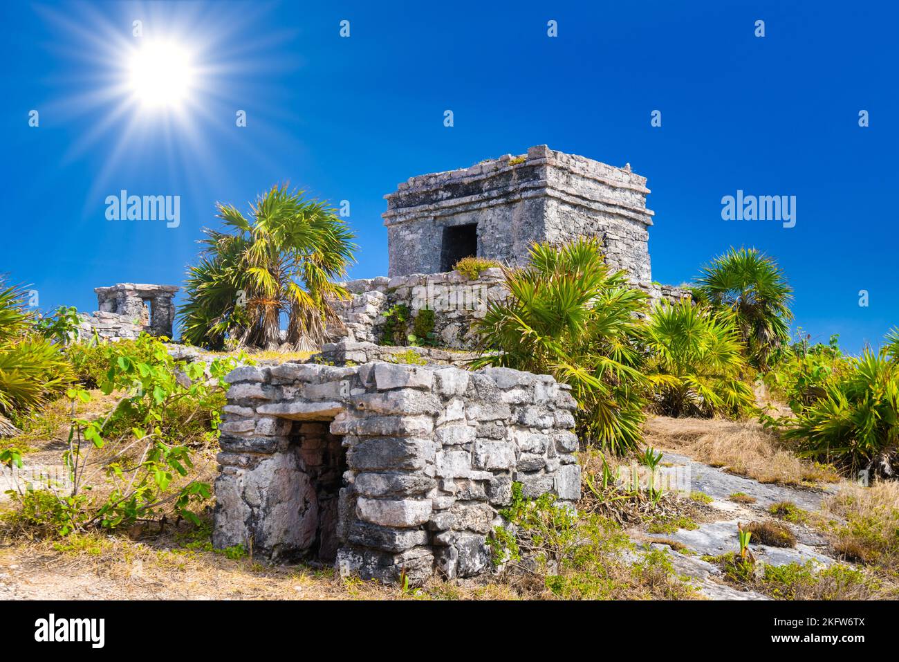 Structure 45, offertories on the hill near the beach, Mayan Ruins in ...