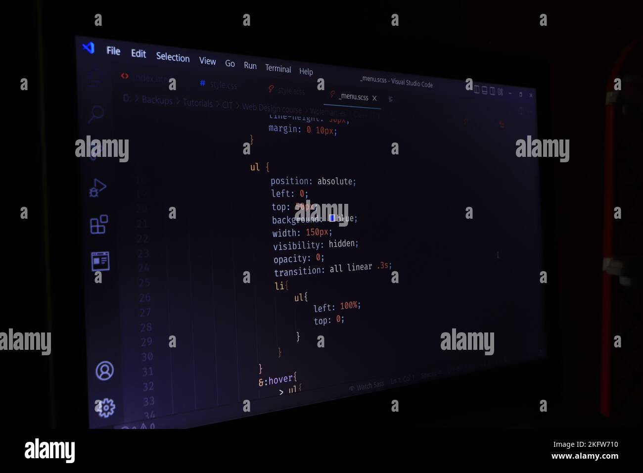 Software Source Code Programming Code Programming Code On Computer Screen Developer Working