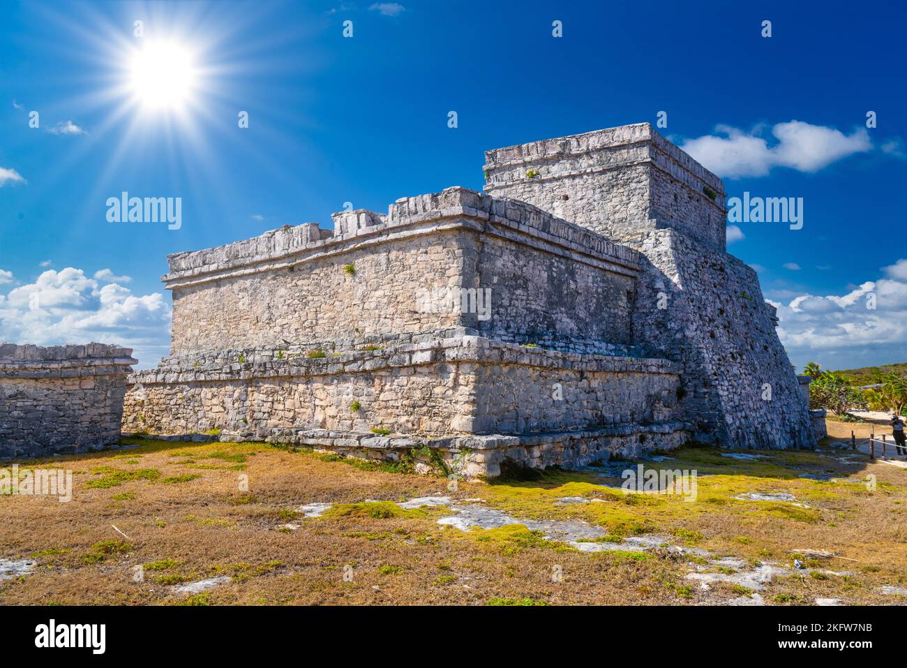 The castle, Mayan Ruins in Tulum, Riviera Maya, Yucatan, Caribbean Sea ...