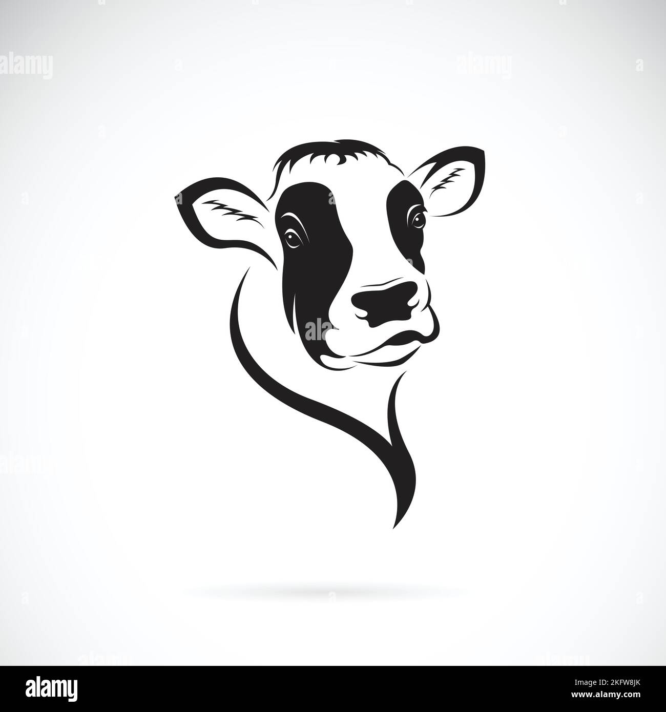 Vector of cow head design on white background. Farm Animals. Easy ...