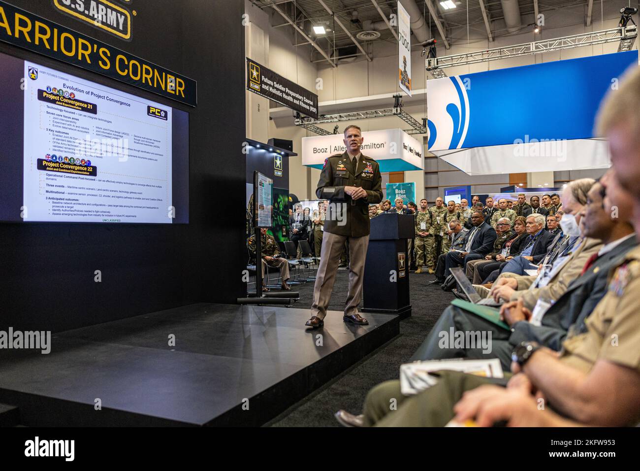 Brigadier General Guy Jones, FCC, Deputy Director, speaks to audience ...