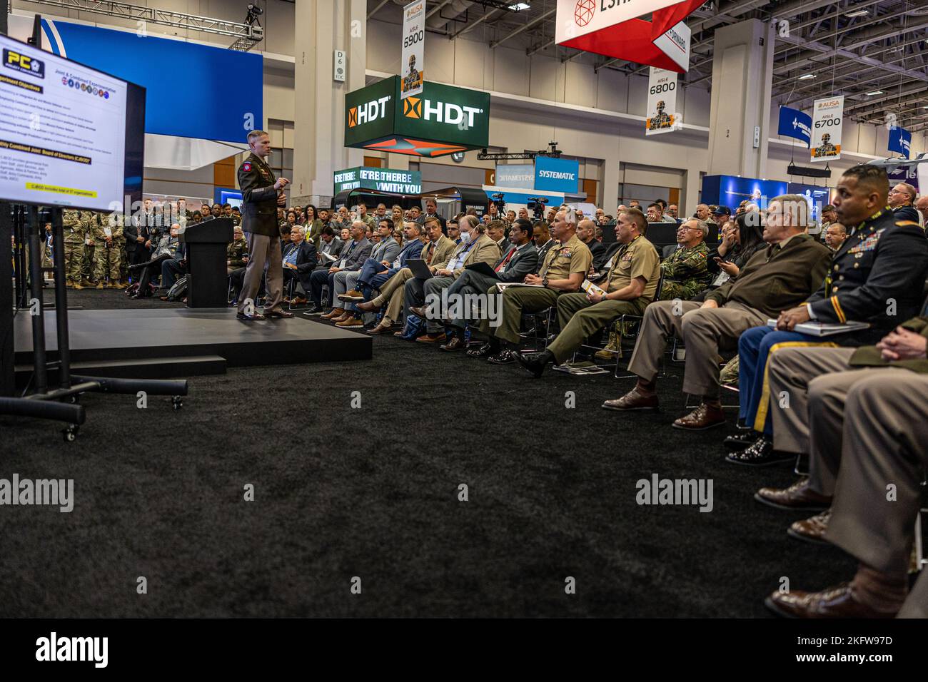 Brigadier General Guy Jones, FCC, Deputy Director, speaks to audience ...