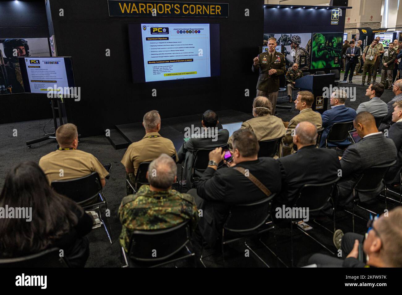 Brigadier General Guy Jones, FCC, Deputy Director, speaks to audience ...