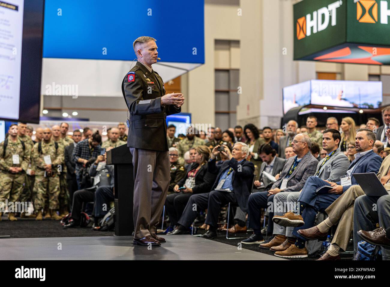 Brigadier General Guy Jones, FCC, Deputy Director, speaks to audience ...