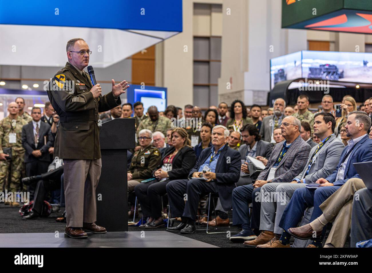 Brigadier General Guy Jones, FCC, Deputy Director, speaks to audience ...