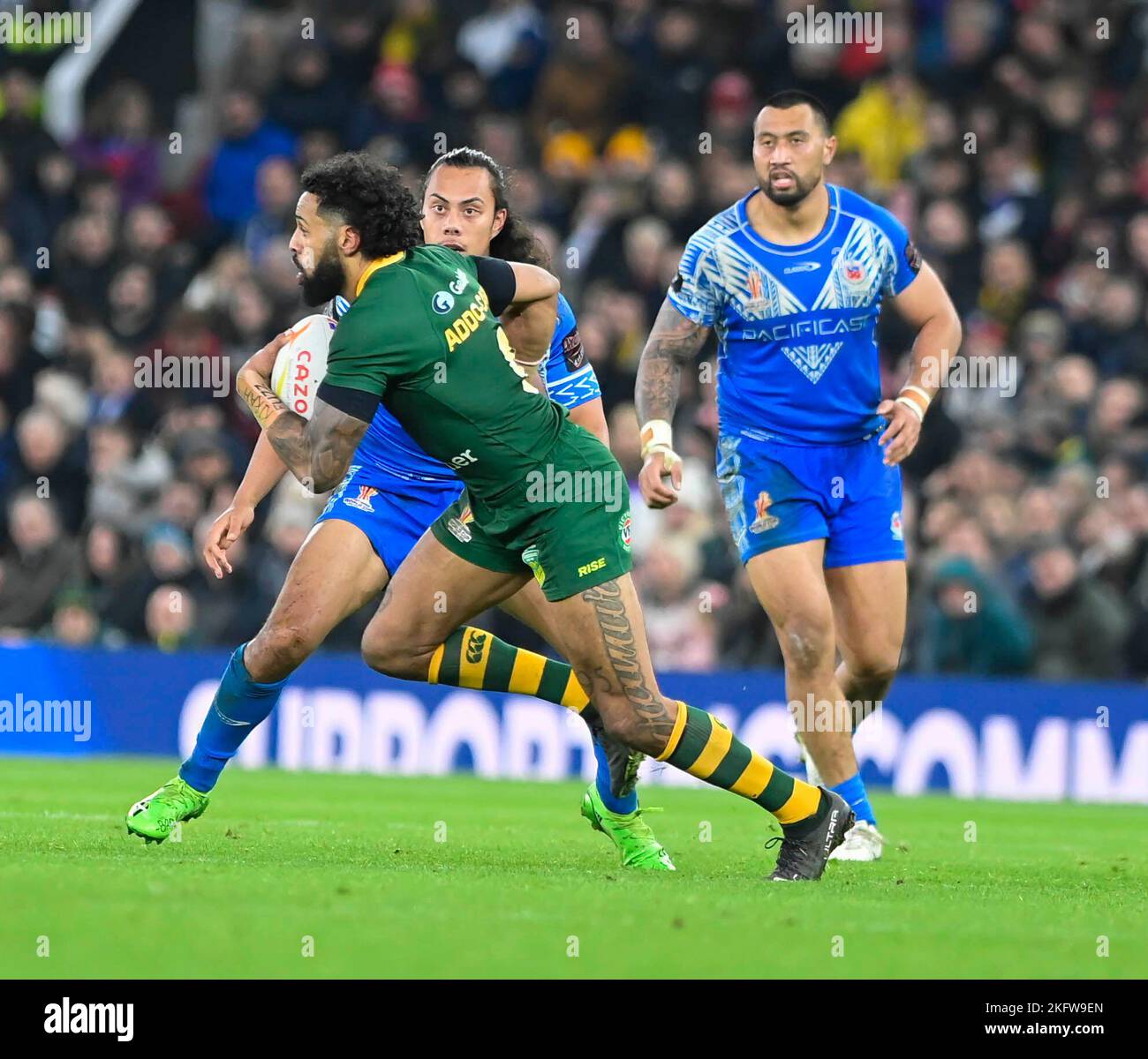Manchester ENGLAND - NOVEMBER 19.Josh Addo-Carr of Australia runs with ...