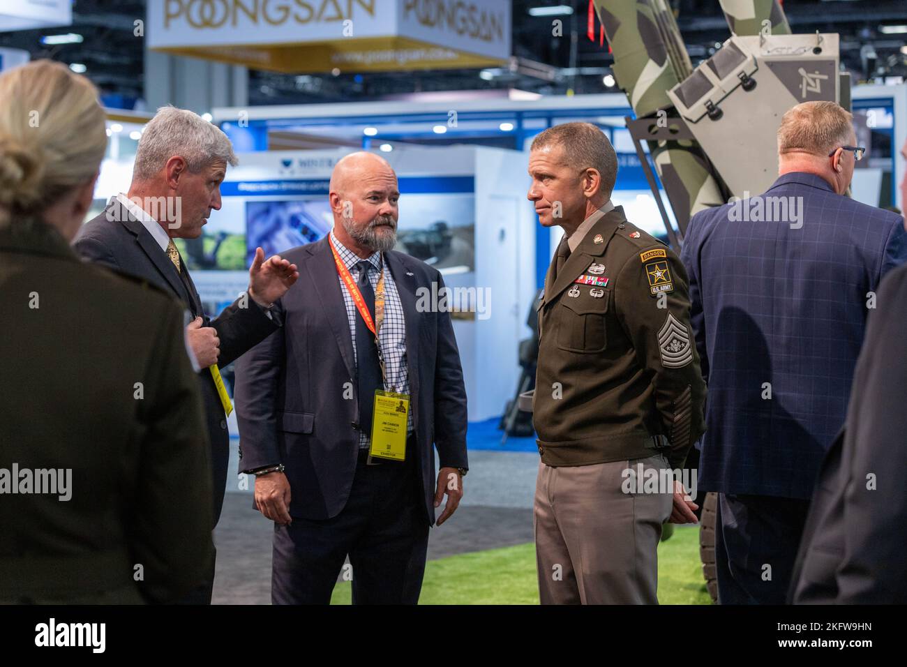 Sgt. Maj. of the U.S. Army Michael A. Grinston, listens as John P ...