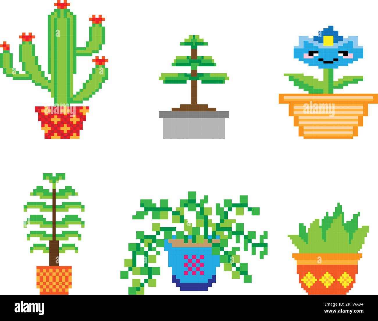 Cactus pixel Stock Vector Images - Alamy