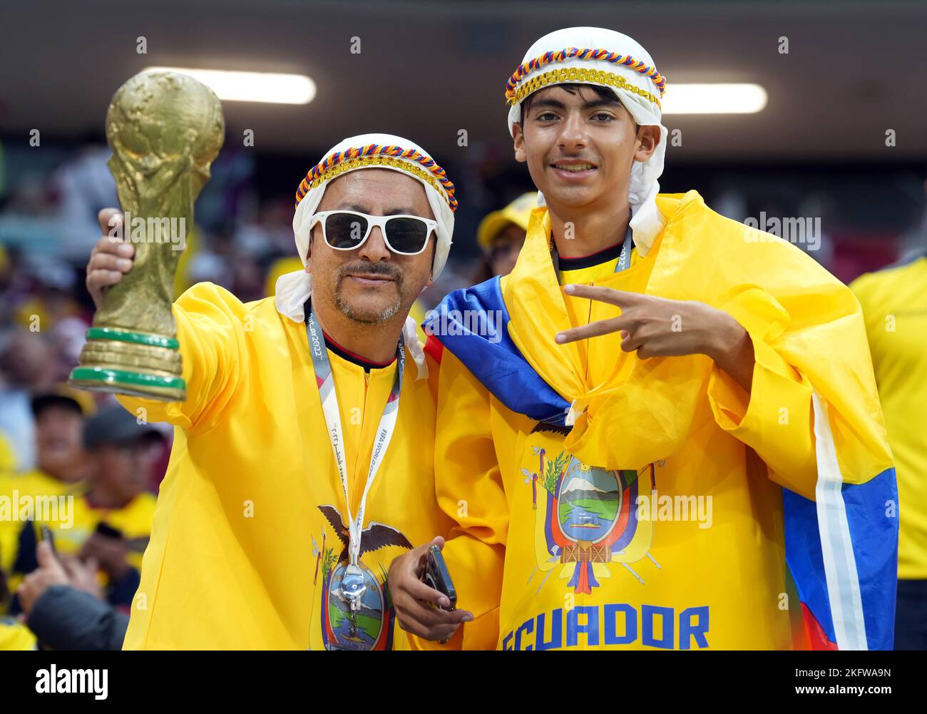 Ecuador fans ahead of the FIFA World Cup Group A match at the Al Bayt ...