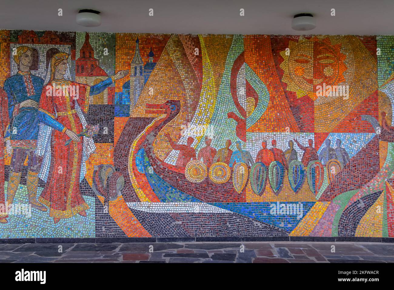 Russian fairy tale mural in Suzdal, Russia Stock Photo - Alamy