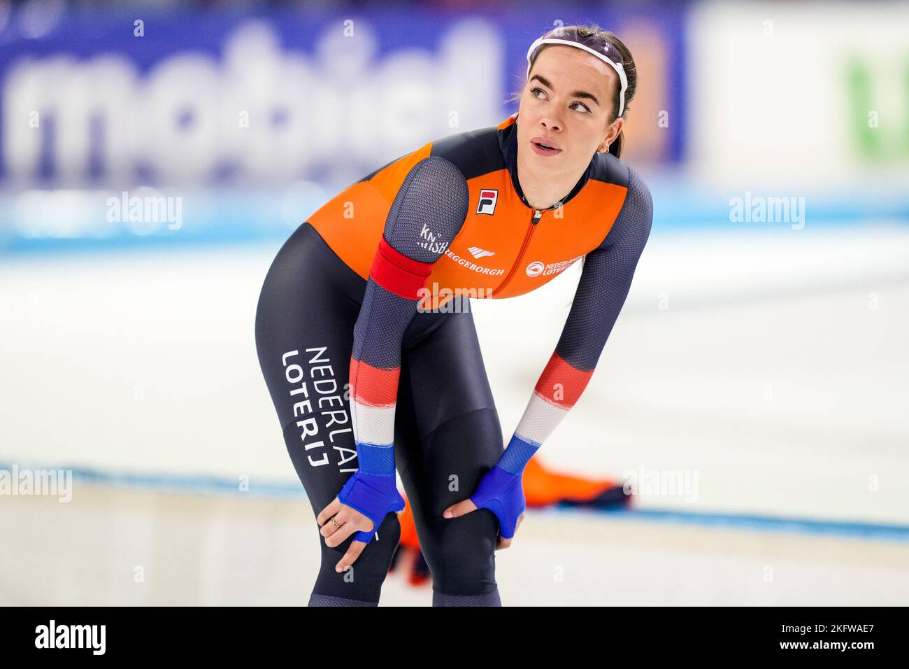 HEERENVEEN, NETHERLANDS - NOVEMBER 20: Marrit Fledderus of The ...