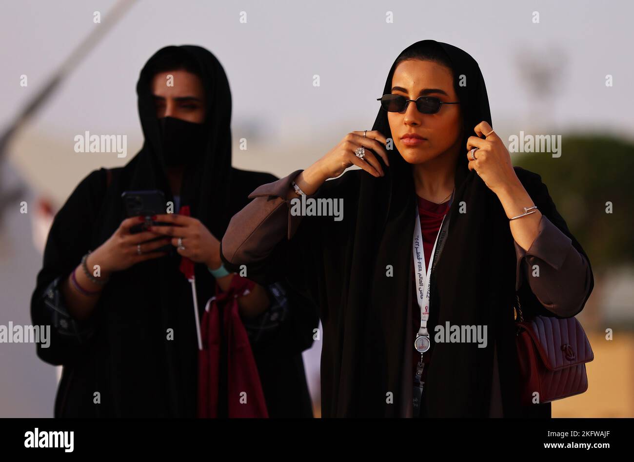 Al Khor, Qatar. 20th Nov, 2022. Qatar fans arrive before the opening ...