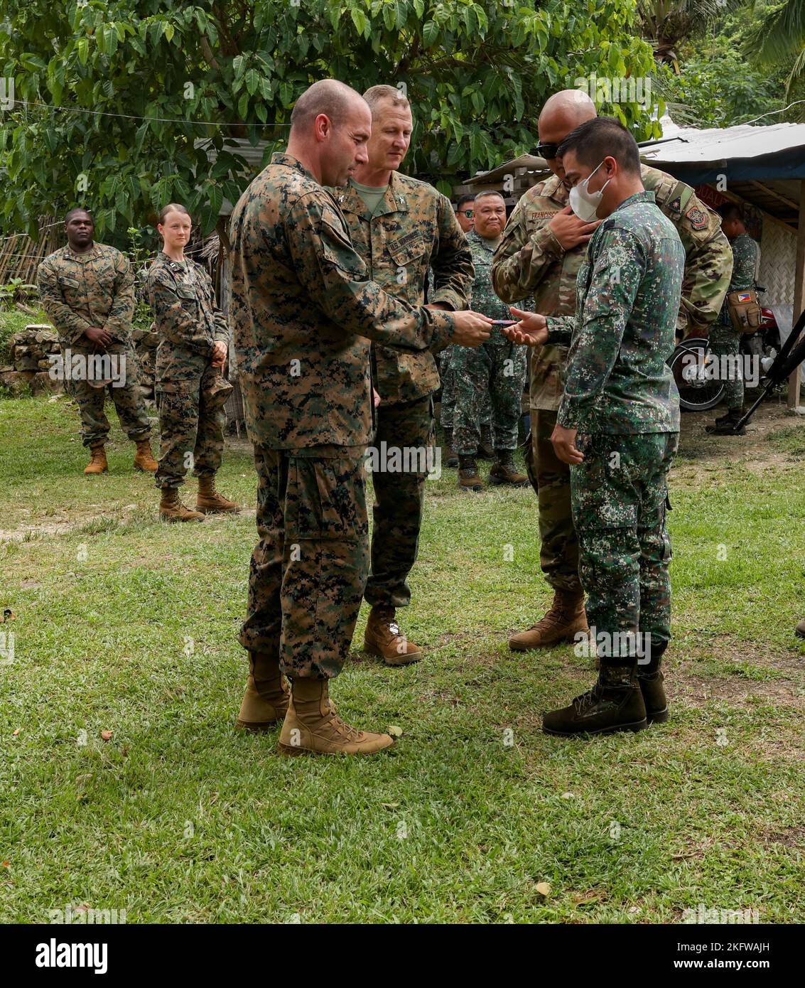 U.S. Marine Corps Col. Thomas Siverts, commanding officer, and Sgt. Maj ...