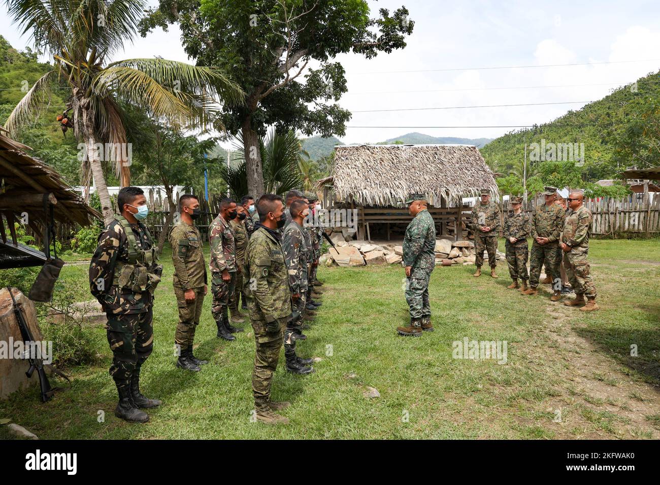 Philippine Marine Corps Brig. Gen. Jimmy D. Larida, center, addresses a ...