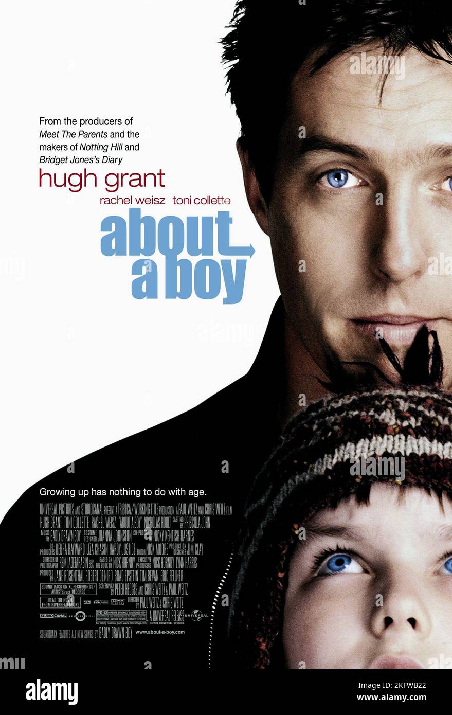 HUGH GRANT, NICHOLAS HOULT POSTER, ABOUT A BOY, 2002 Stock Photo - Alamy