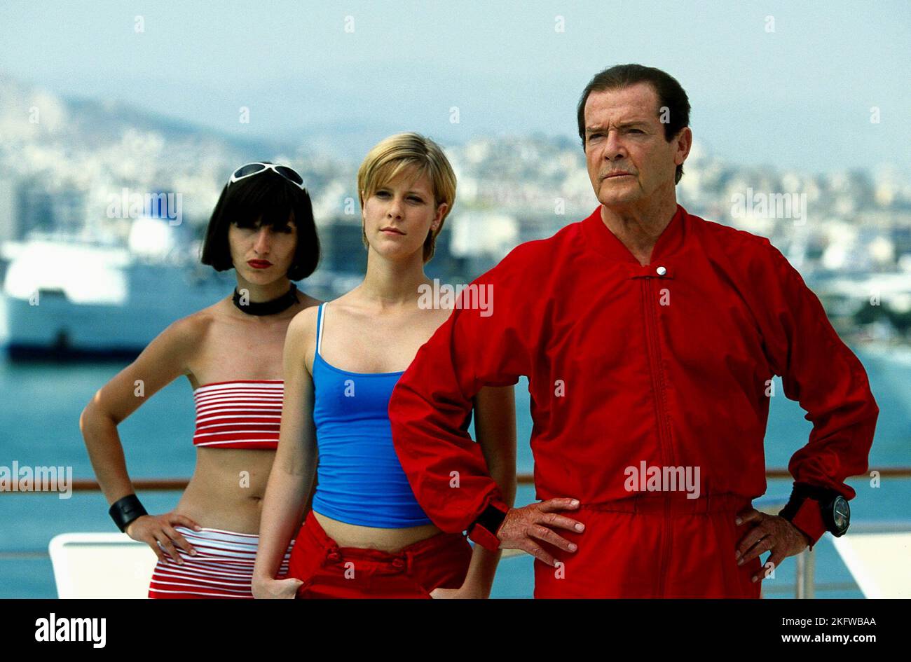 ROGER MOORE, BOAT TRIP, 2002 Stock Photo - Alamy