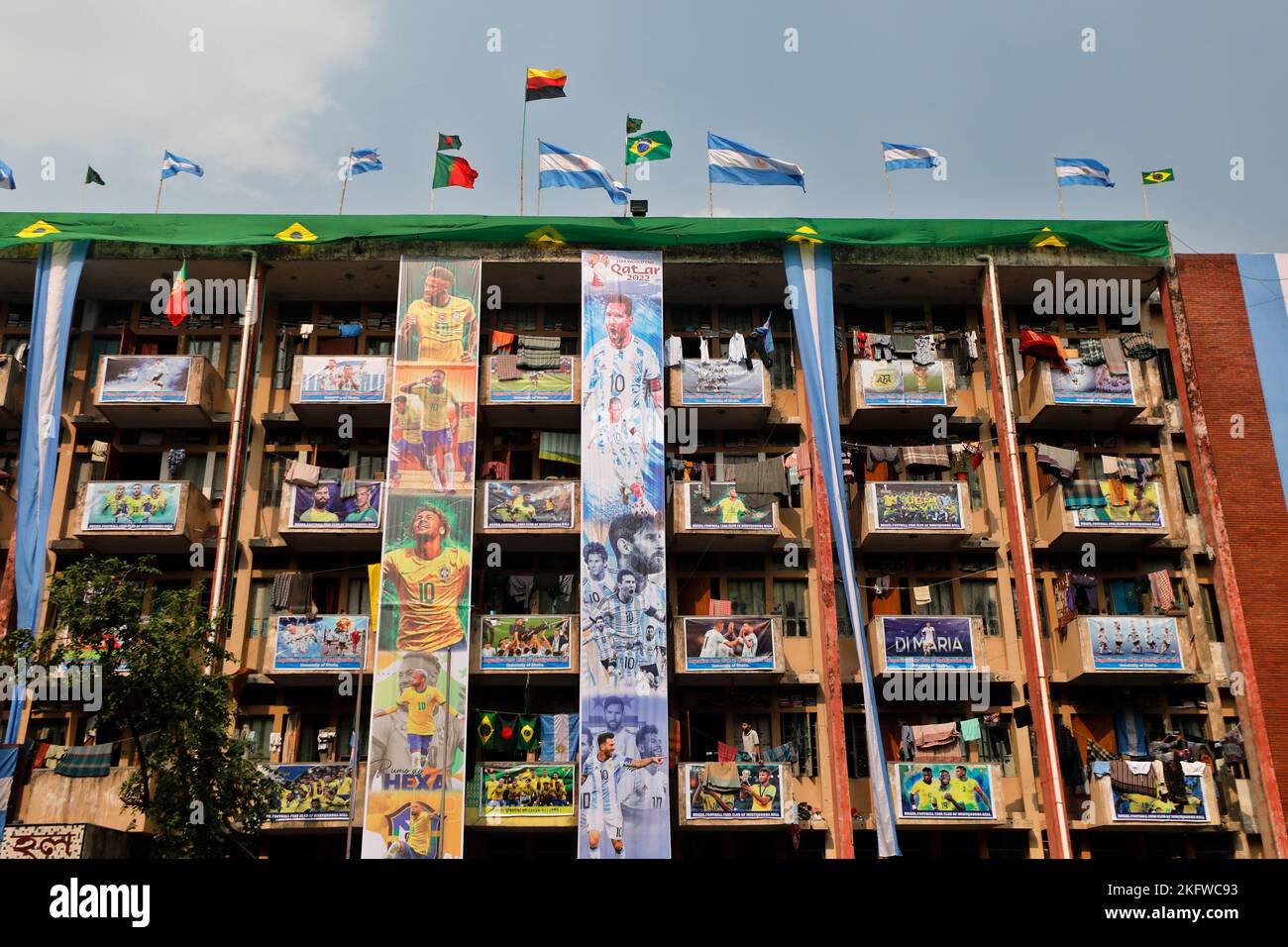 Dhaka, Bangladesh - November 18, 2022: On the occasion of the FIFA ...