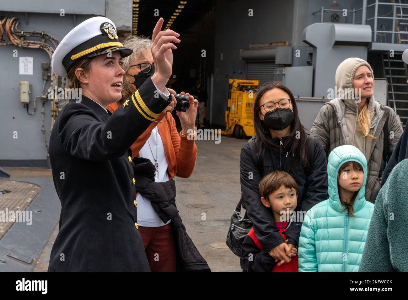 SAN FRANCISCO (Oct. 10, 2022) Lt.j.g. Emma Seckinger gives ship tours ...