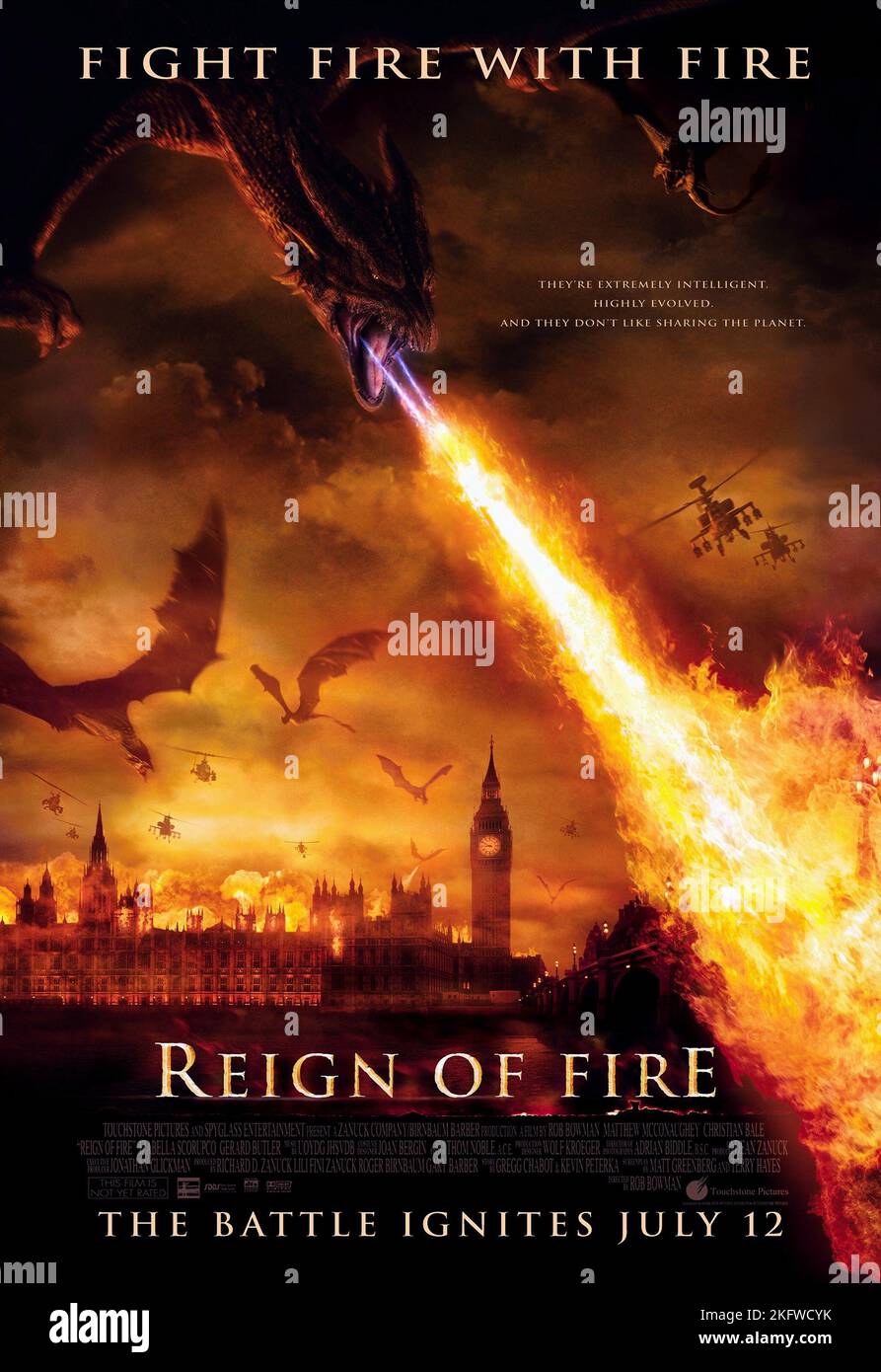FILM POSTER, REIGN OF FIRE, 2002 Stock Photo - Alamy