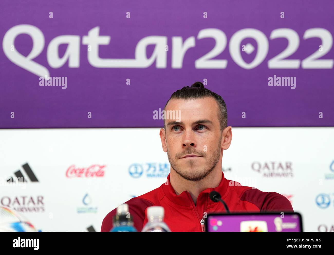 Wales' Gareth Bale during a press conference at the Main Media Centre ...