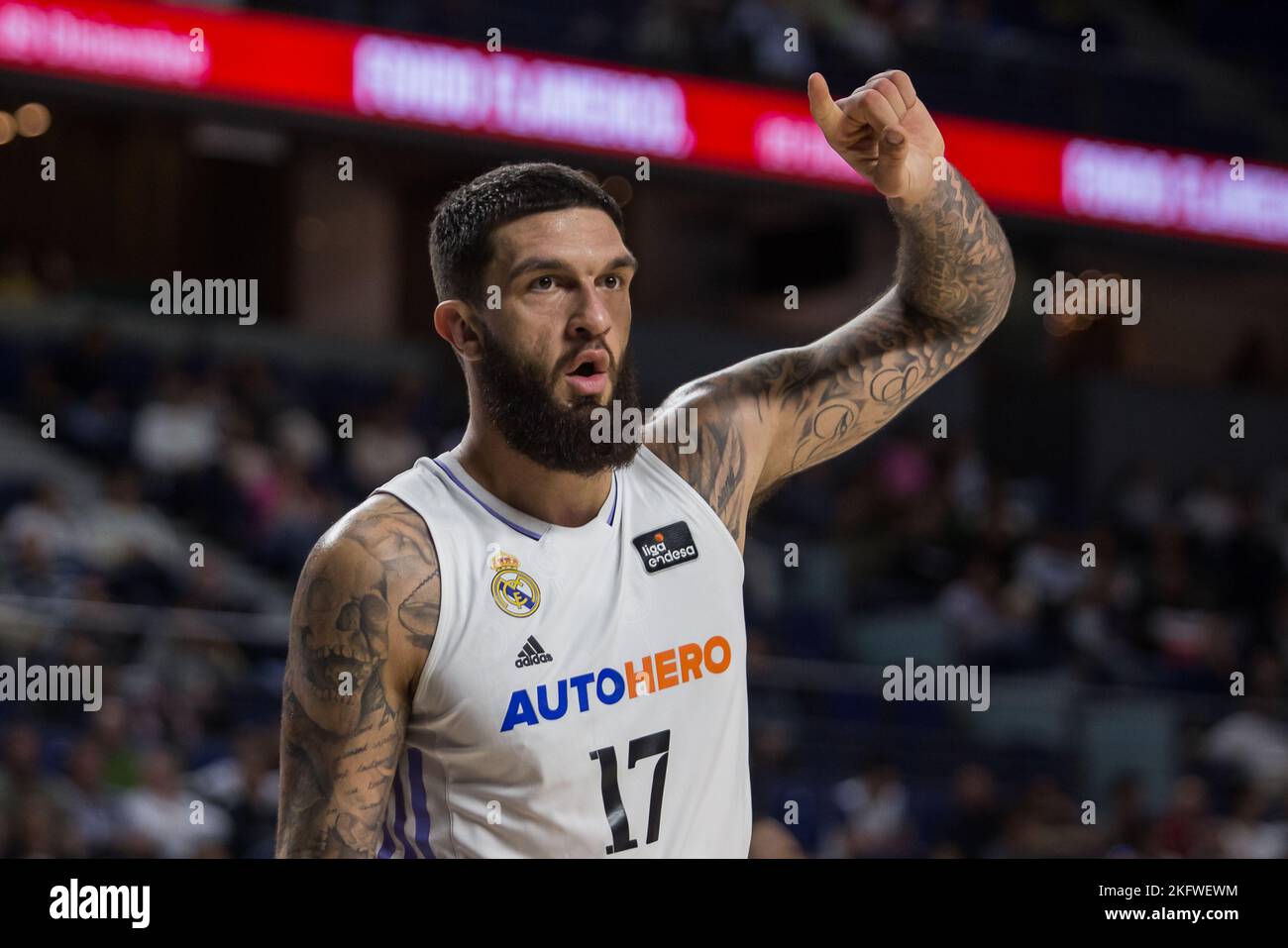 Madrid, Spain. 20th Nov, 2022. Vicent Poirierduring Real Madrid victory ...
