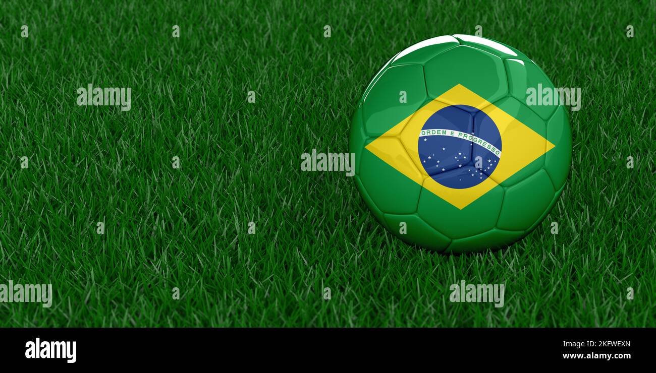 Brazil National football with country flag pattern. Soccer tournament ...