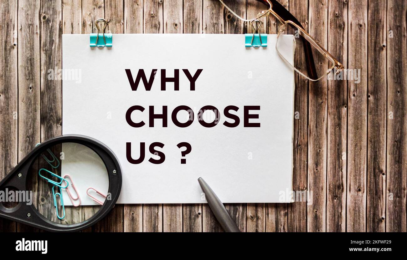Why choose us hi-res stock photography and images - Alamy