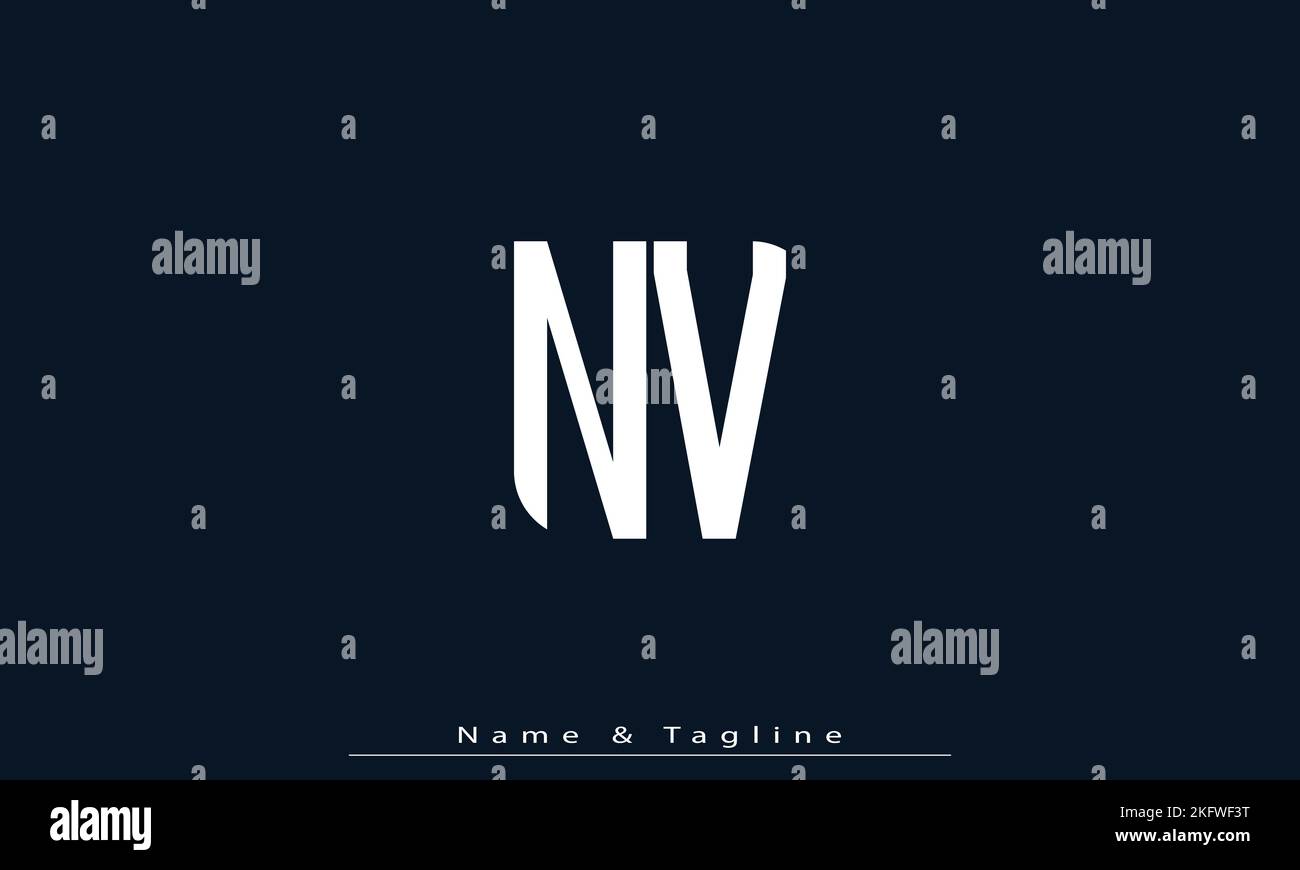 Alphabet letters Initials Monogram logo NV , VN Stock Vector Image ...