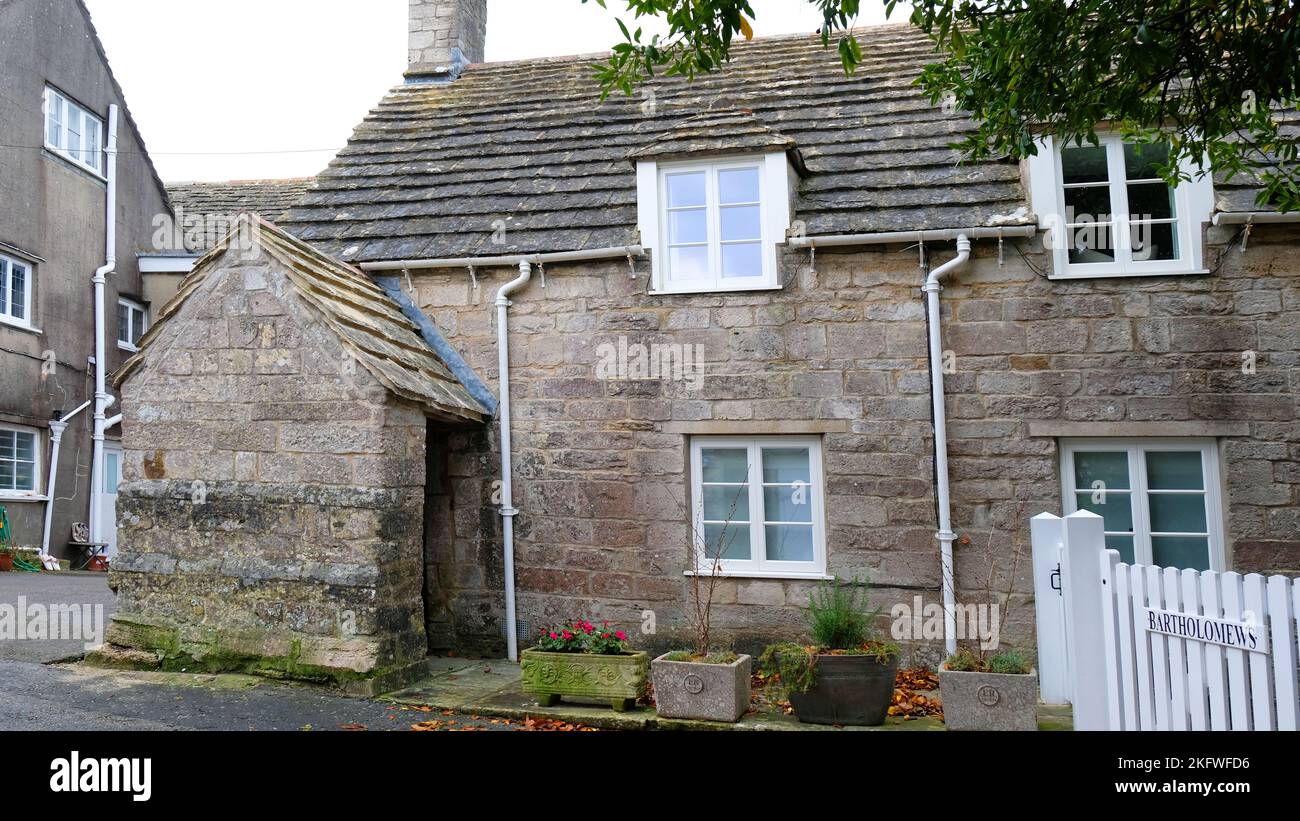 Traditional stone cottage, Corfe Castle, UK - John Gollop Stock Photo ...