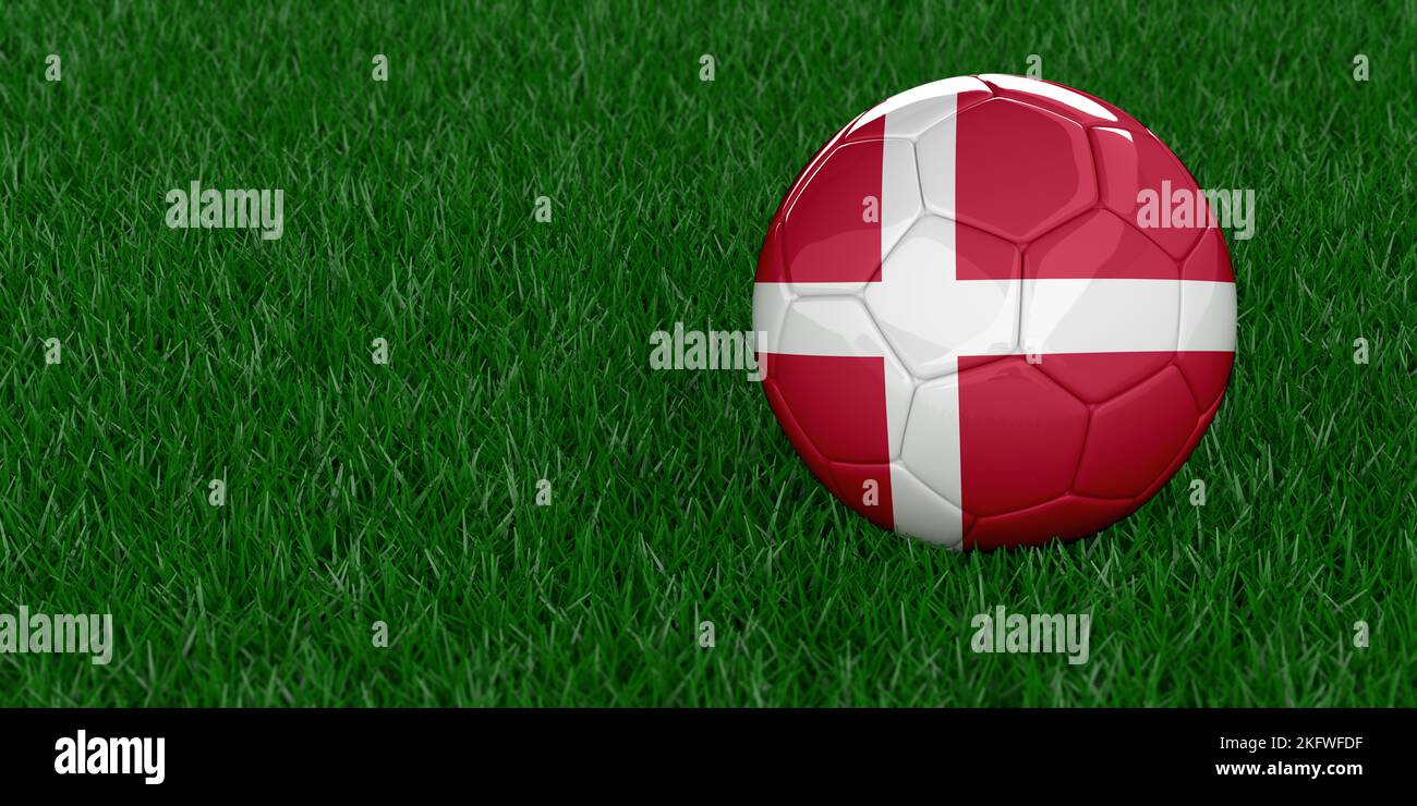 Denmark National football with country flag pattern. Soccer tournament ...