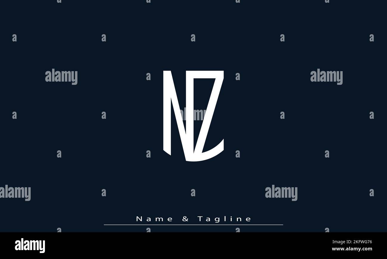 Alphabet letters Initials Monogram logo NZ , ZN Stock Vector Image ...