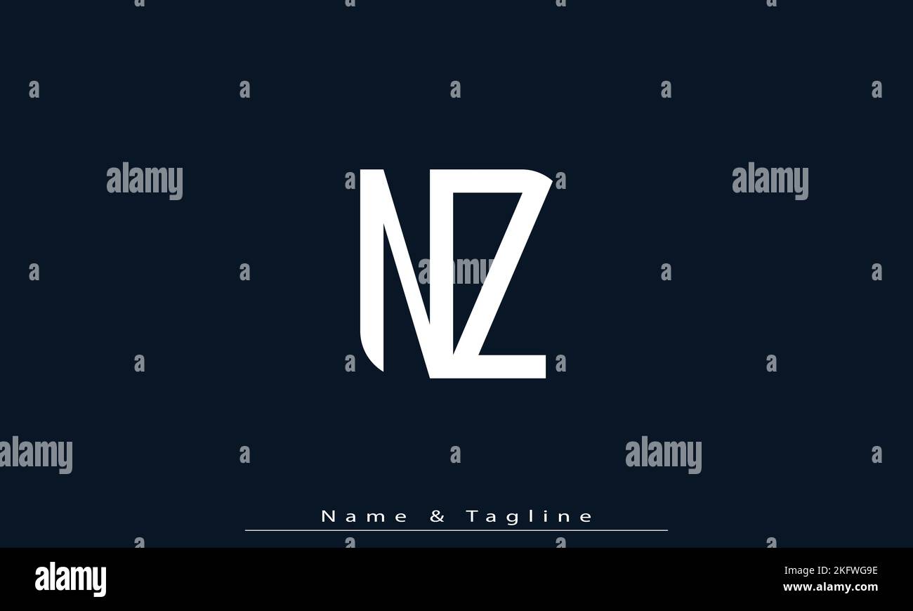 Alphabet letters Initials Monogram logo NZ , ZN Stock Vector Image ...