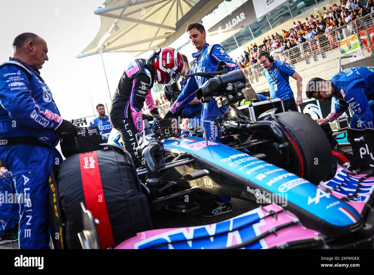 Esteban Ocon (FRA) Alpine F1 Team A522 on the grid. 20.11.2022. Formula 1 World Championship, Rd ...