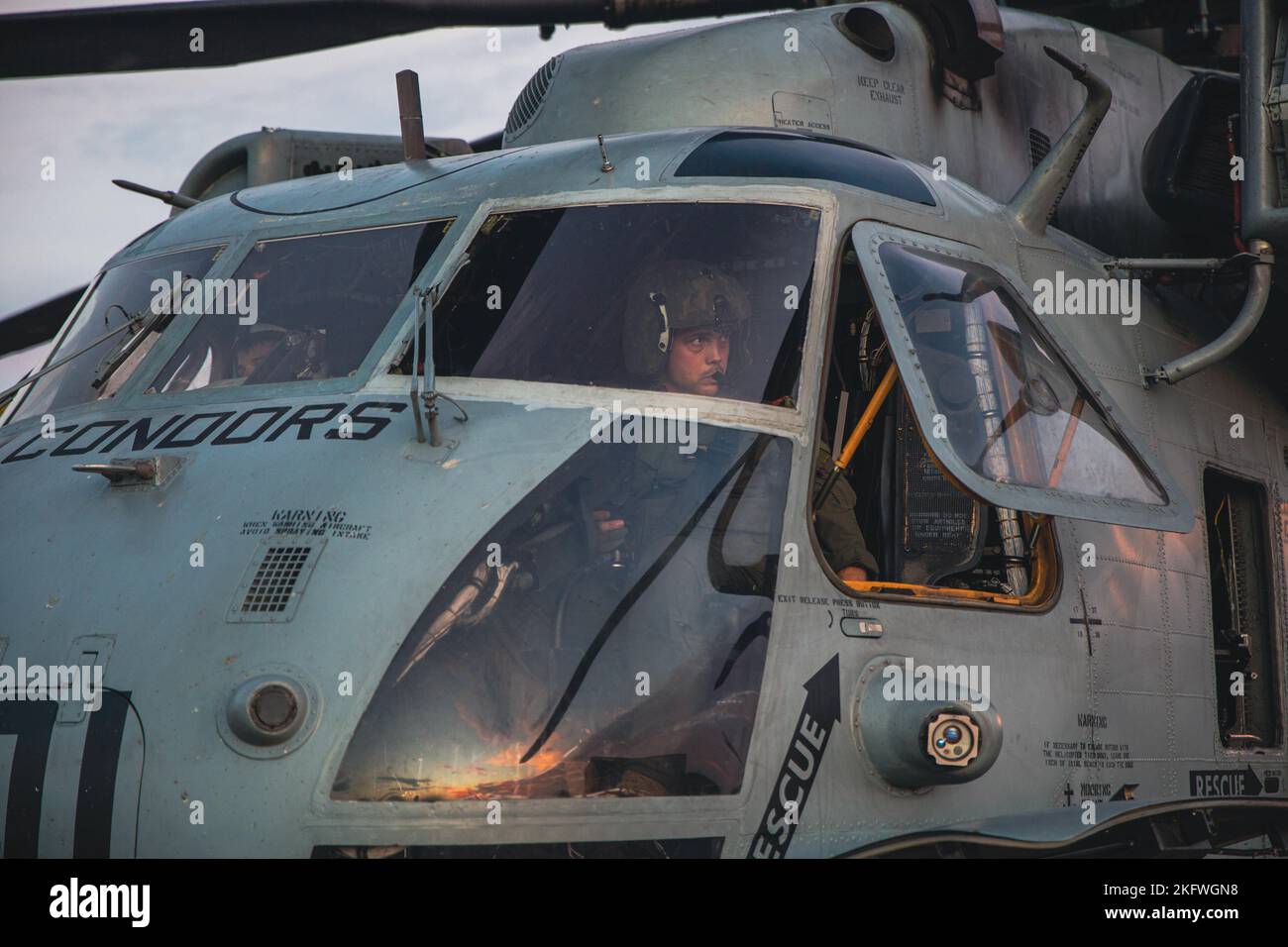 U.S. Marine Corps Capt. Jason Motycka, a CH-53E Super Stallion co-pilot ...