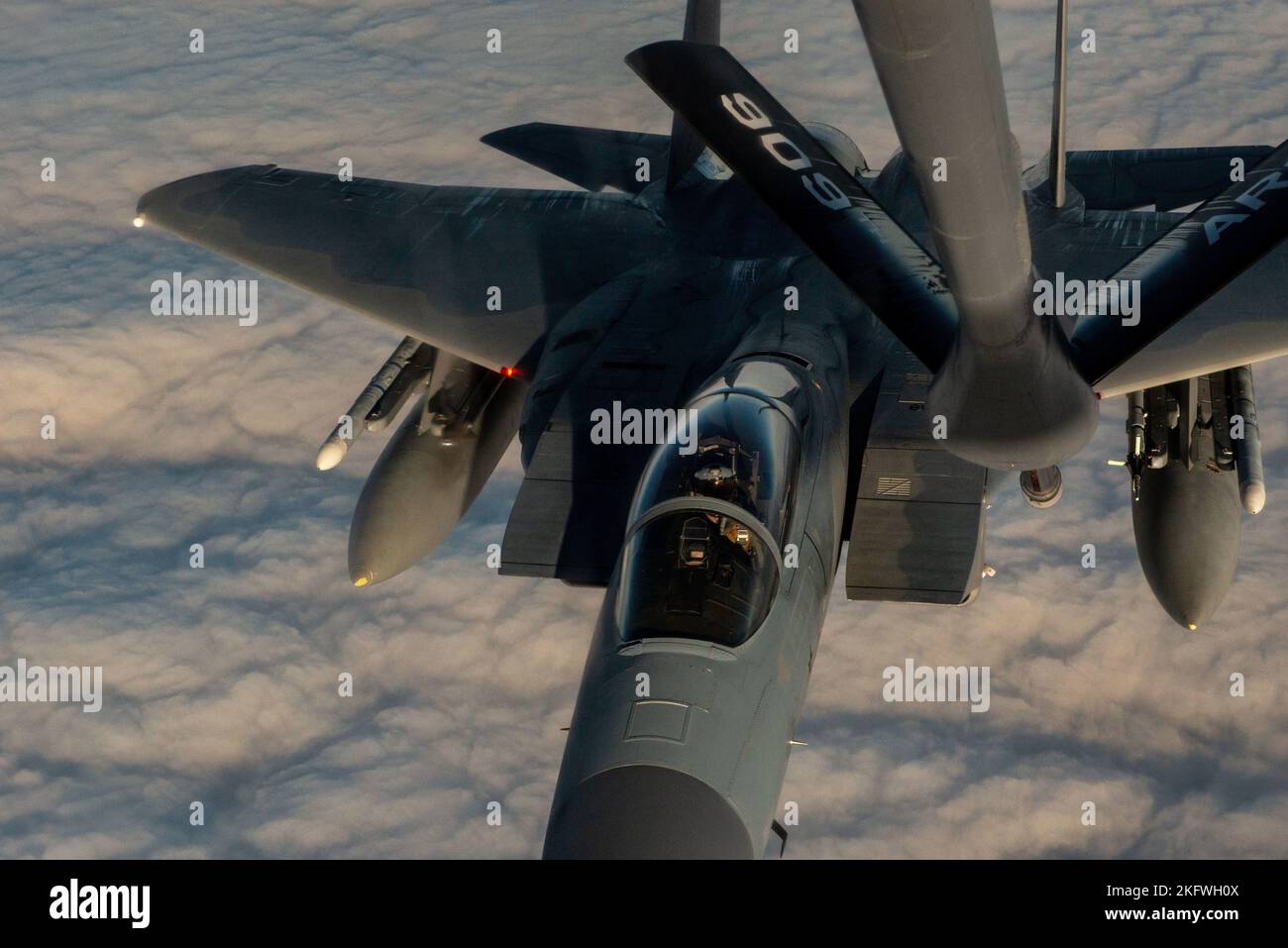 A U.S. Air Force F-15 Eagle assigned to the 44th Fighter Squadron ...