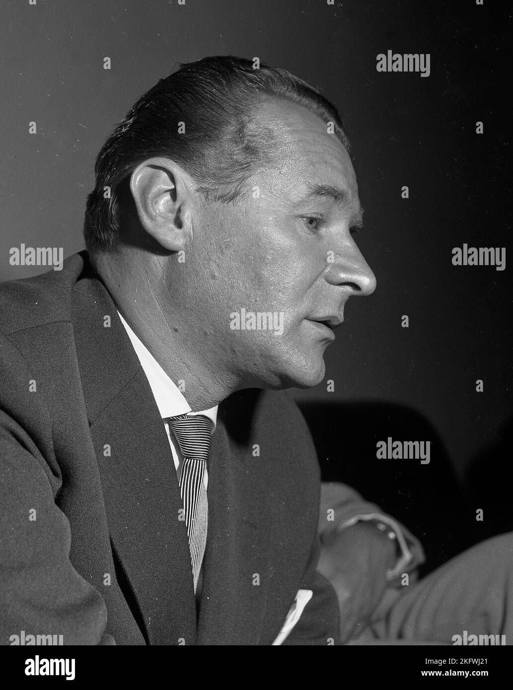 Jerzy Passendorfer, Polish filmmaker, at a press conference, Mar del ...