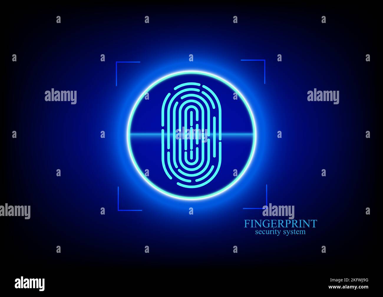 Graphics Design Fingerprint Concept Security Access Control Vector Illustration Stock Vector