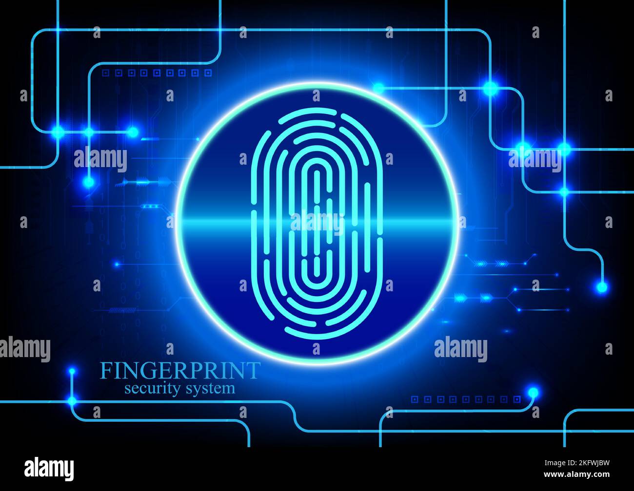graphics design fingerprint concept security access control vector ...