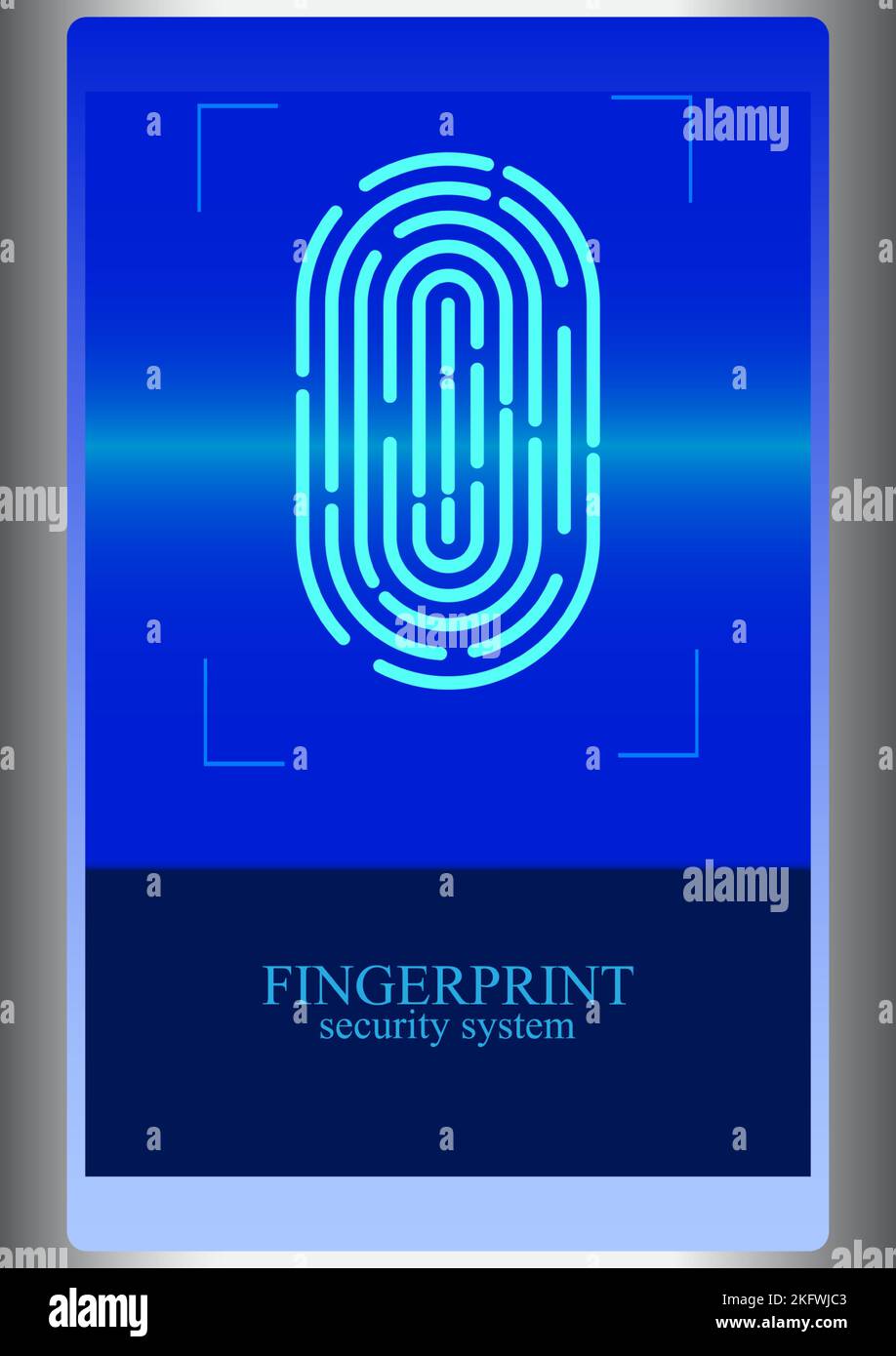 graphics design fingerprint concept security access control vector ...