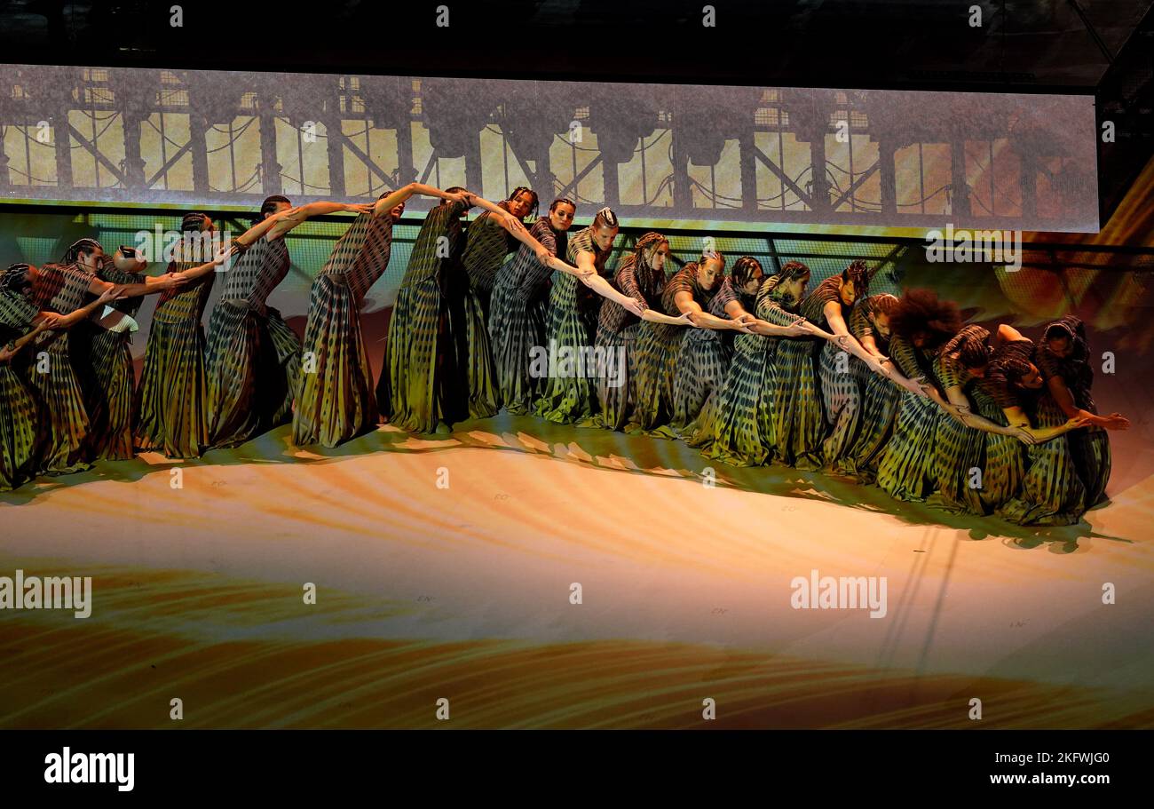 Dancers during the opening ceremony of the FIFA World Cup 2022 at the ...