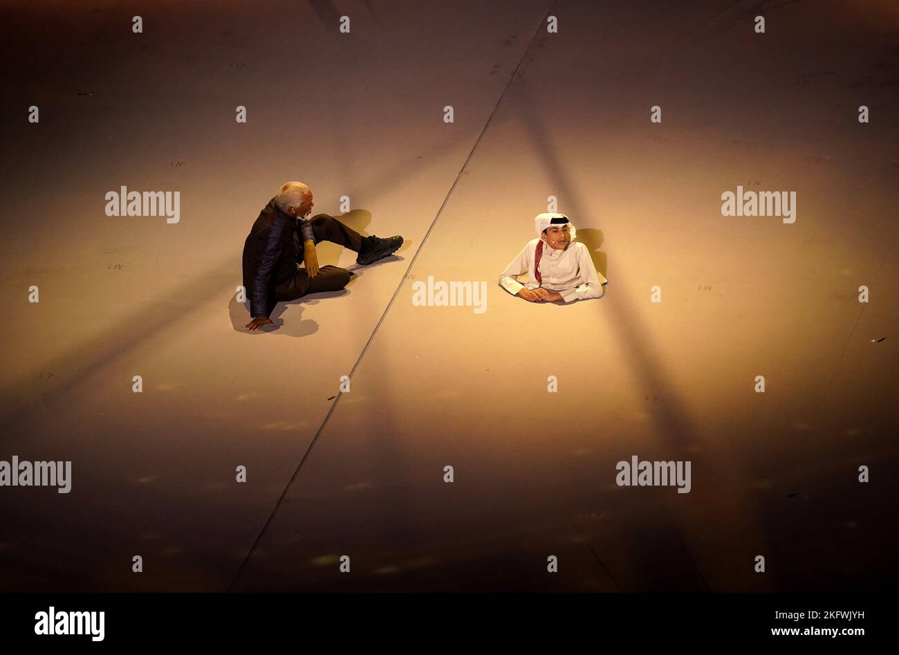Morgan Freeman and Ghanim al Muftah during the opening ceremony of the ...