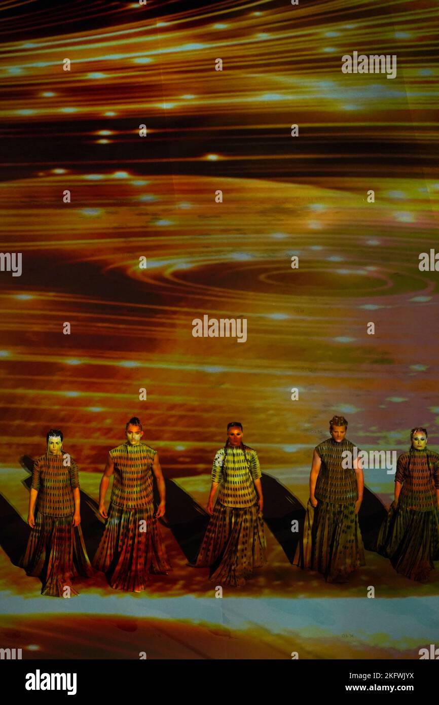 Dancers perform during the opening ceremony of the FIFA World Cup 2022 ...