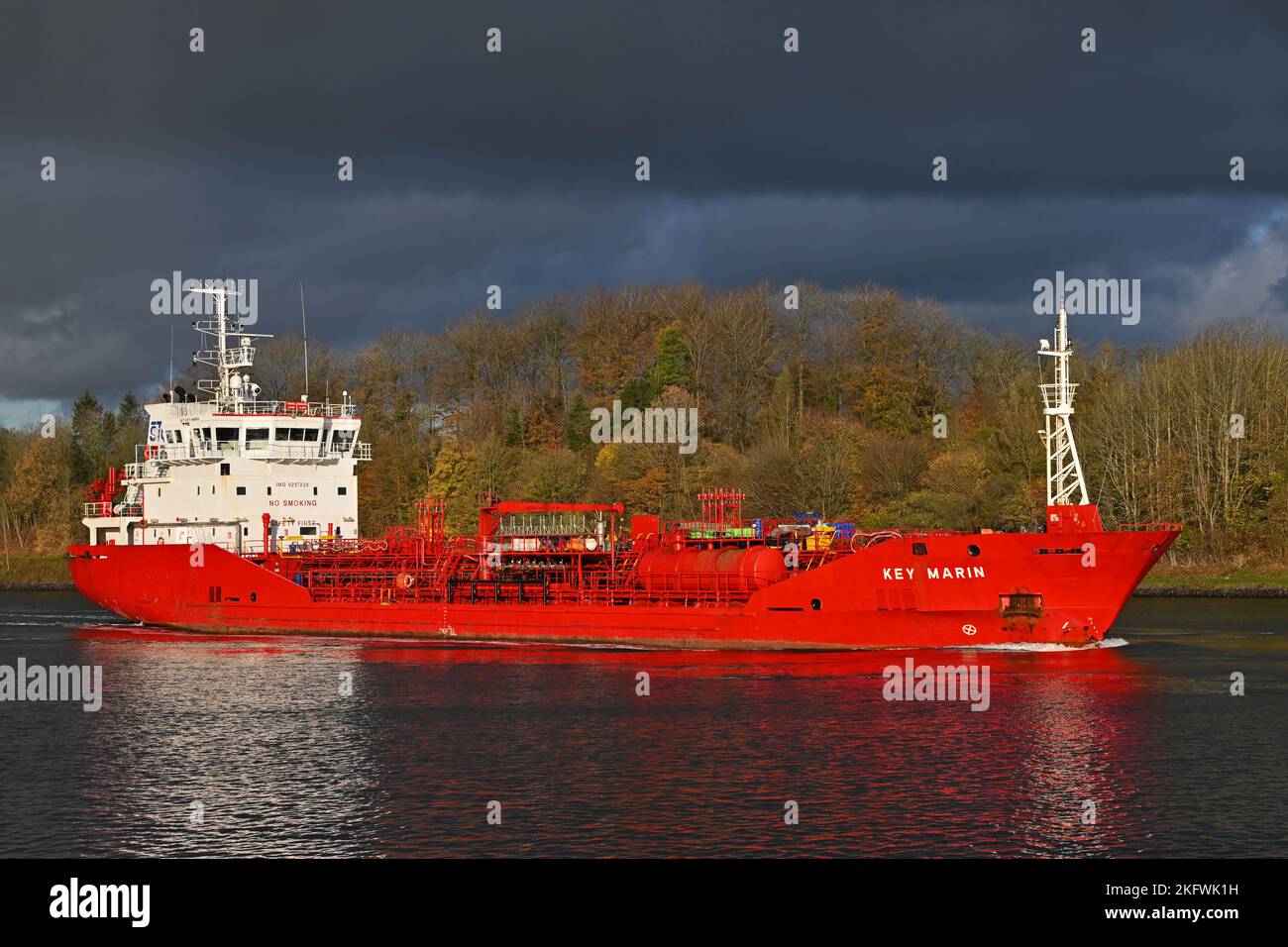 Chemical/Oil Products Tanker KEY MARIN passing the Kiel Canal Stock ...