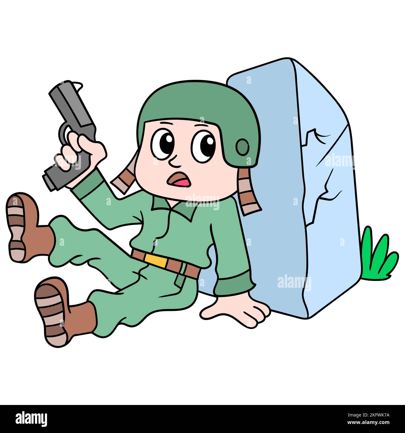 Soldier waiting Stock Vector Images - Alamy