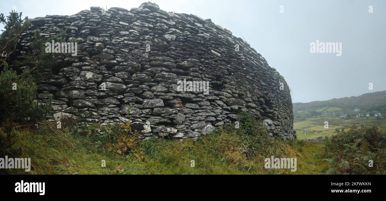 A view of the historic Caherdaniel stone fort in County Kerry, Republic ...